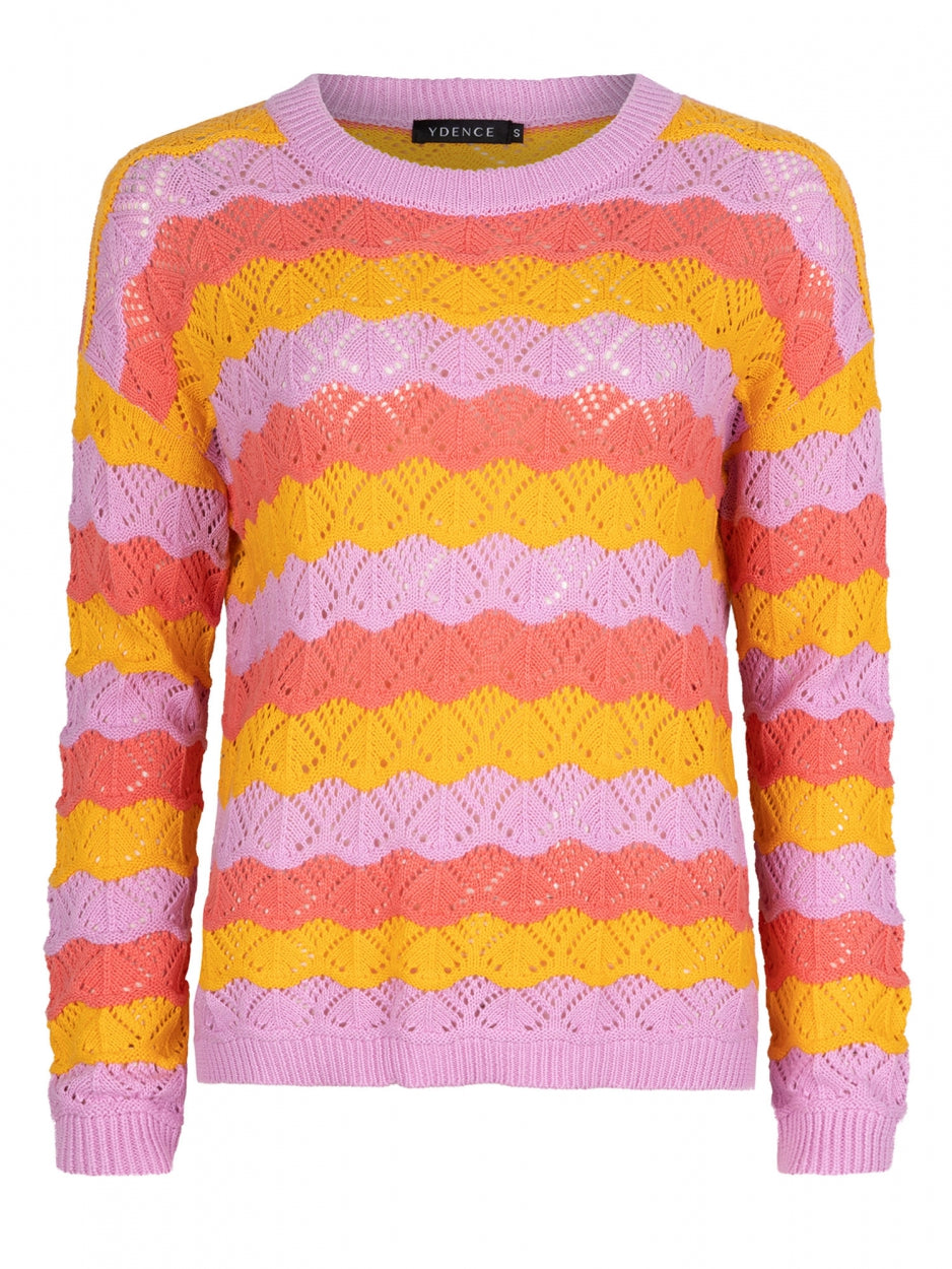 SAMPLE_Knitted sweater Nina | Lilac/peach/apricot – Ydence