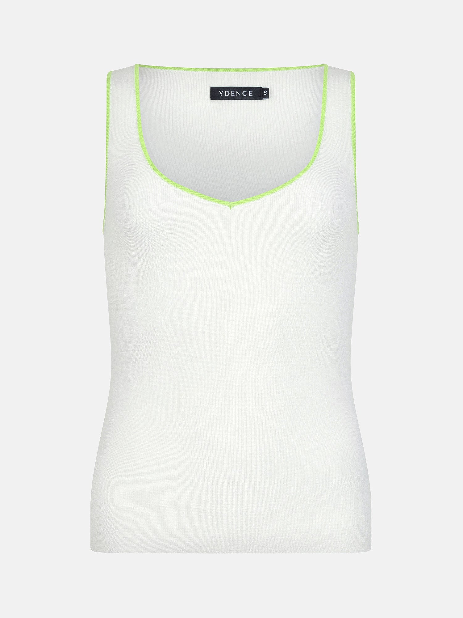 SAMPLE Knitted top Lenny | Off-white/lime – Ydence