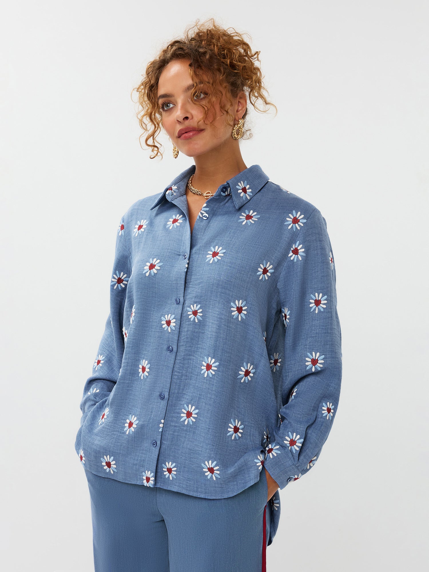 SAMPLE Blouse Gabia | Denim blue – Ydence